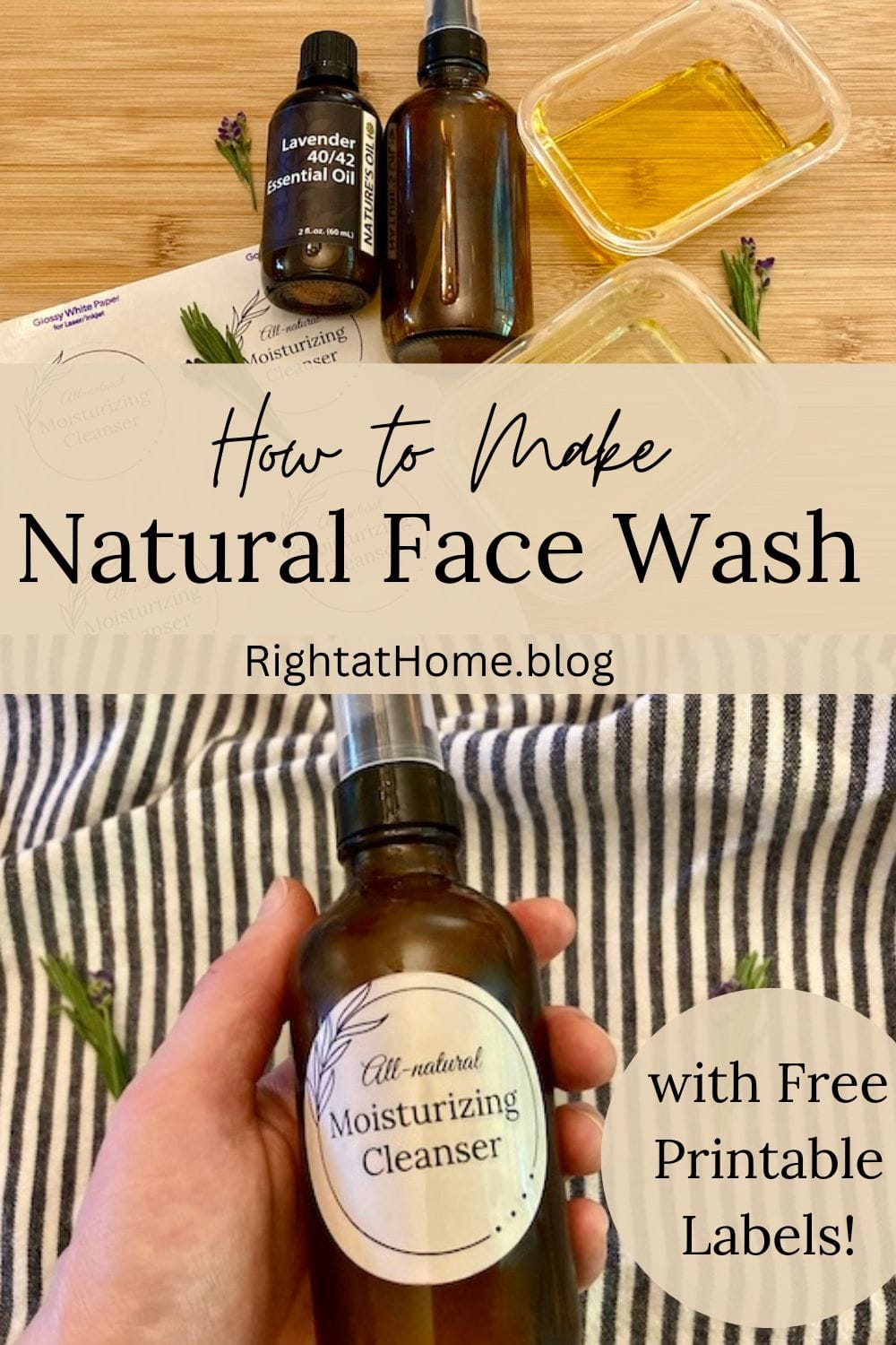How to Make Homemade Face Wash with Free Printable Labels - Right At ...
