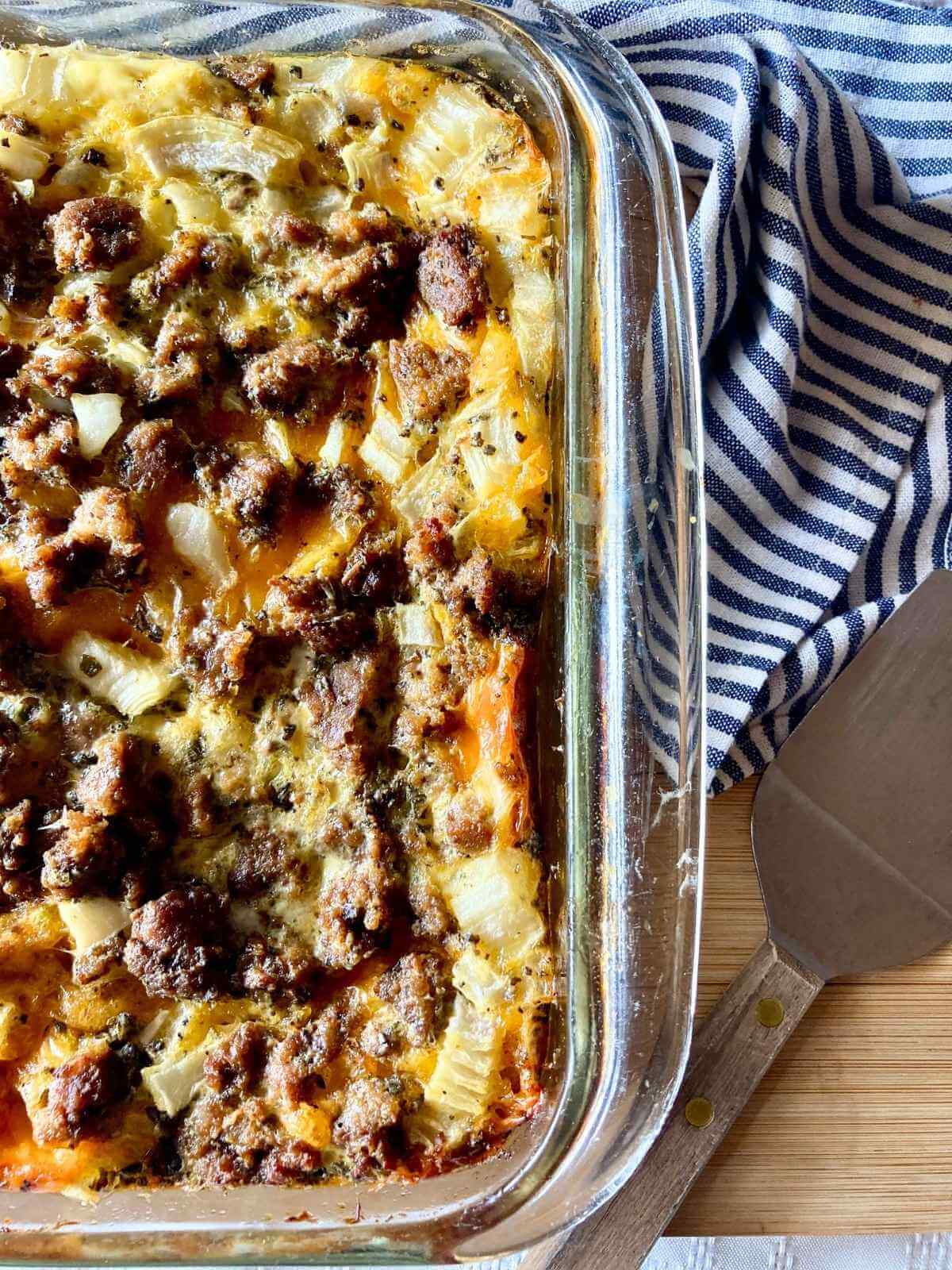 Healthy Egg Strata with Ground Beef - Right At Home with Violet