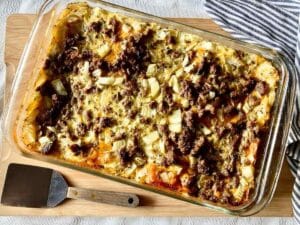 Healthy Egg Strata with Ground Beef - Right At Home with Violet
